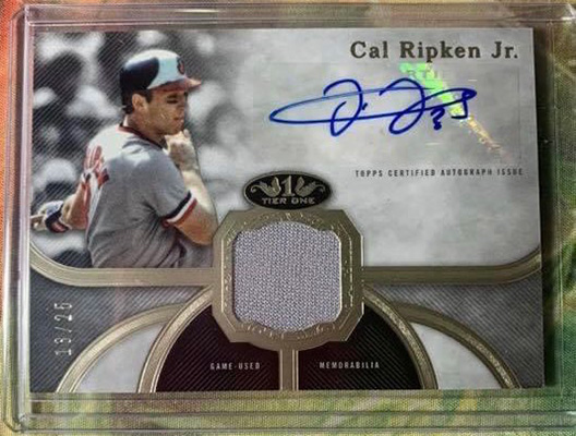 Cal Ripken Jr. 2020 Topps Tier One card Gets Frank Thomas AU Sticker ...